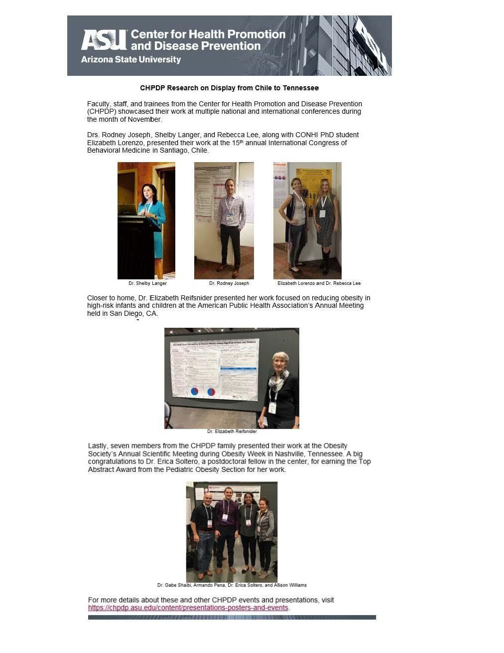 CHPDP Research on Display from Chile to Tennessee | Edson College of ...